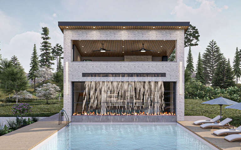 Modern Pool House Plan - 884 Square Feet, 1 Bathroom | Floor Plan #963 ...