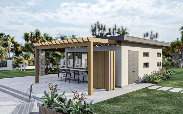 Modern Pool House Plan - 449 Square Feet, 1 Bathroom | Floor Plan #963 ...