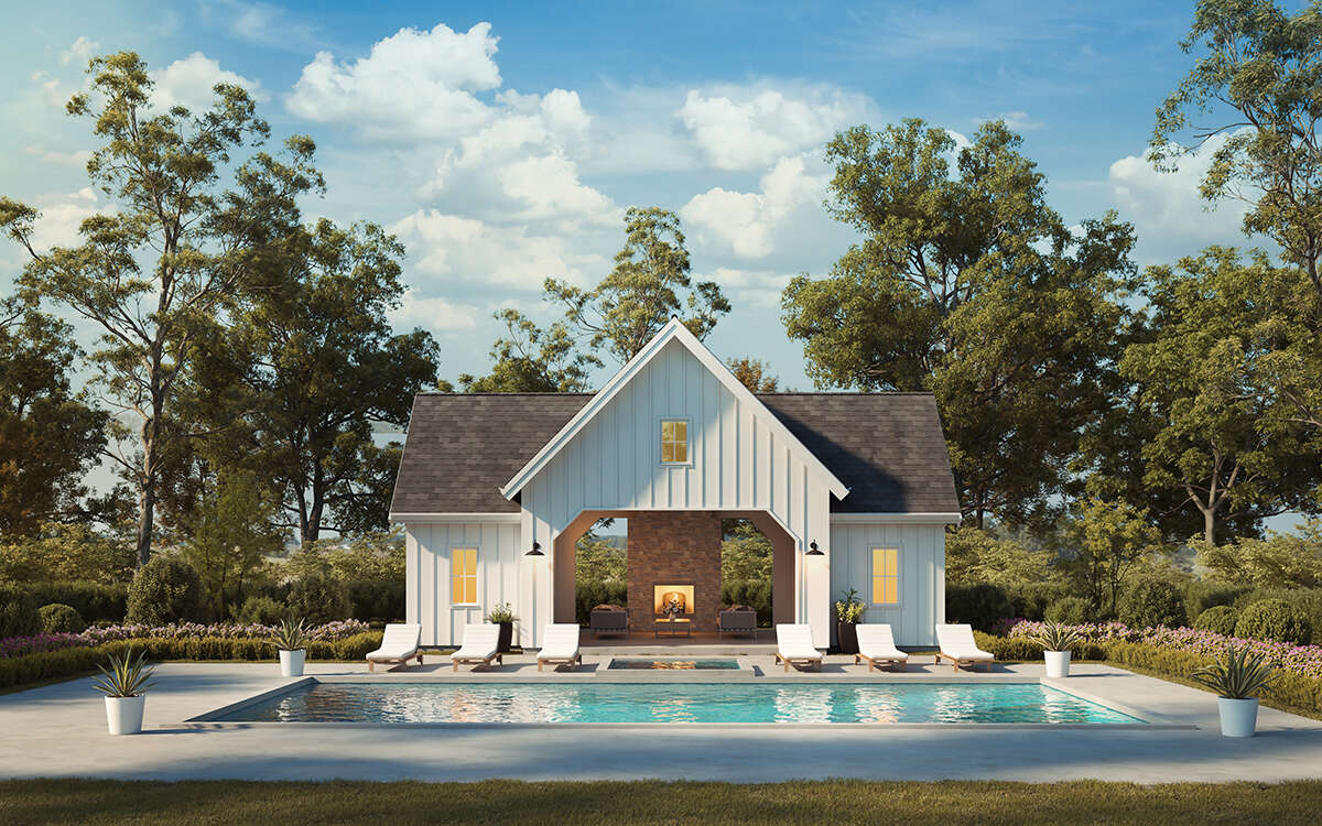 Modern Farmhouse Plans Pool House 75 Farmhouse Pool House Ideas You'll