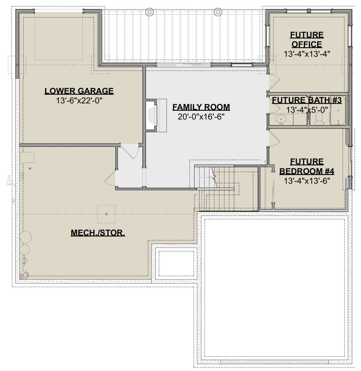 Traditional Plan: 2,384 Square Feet, 3-4 Bedrooms, 2 Bathrooms - 1462-00116