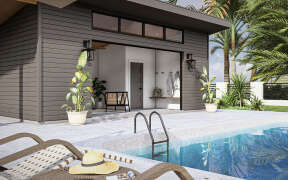 Modern Pool House Plan - 345 Square Feet, 1 Bathroom | Floor Plan #963 ...
