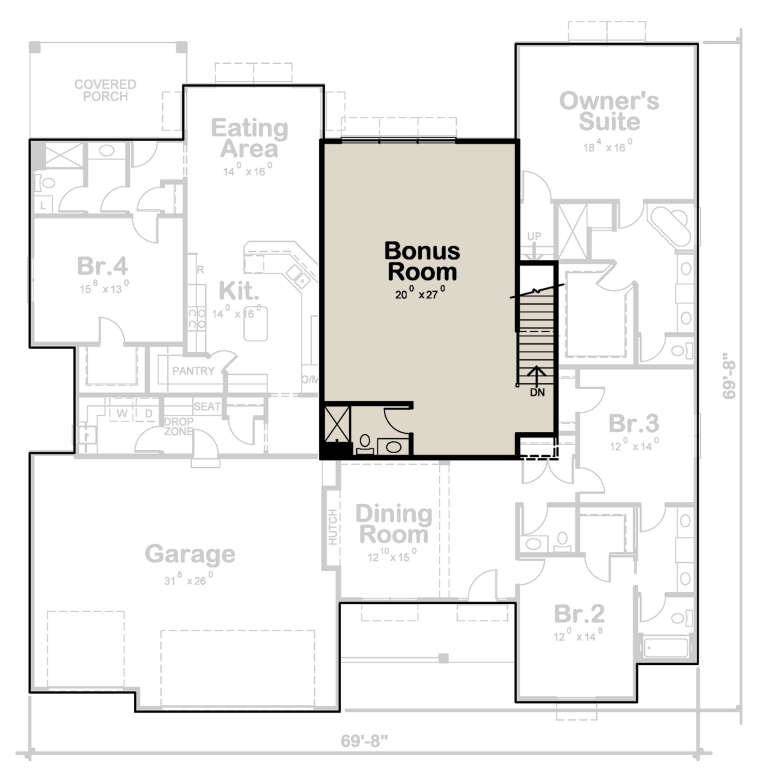 Country Plan - 3,290 Square Feet, 4 Bedrooms, 3.5 Bathrooms | Floor ...