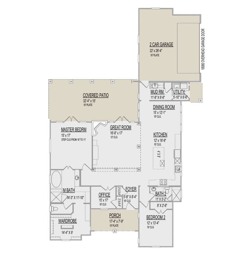 Ranch Plan - 2,226 Square Feet, 2 Bedrooms, 2 Bathrooms | Floor Plan ...