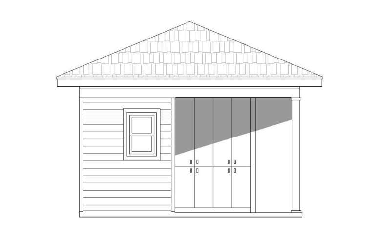 Traditional Pool House Plan - 162 Square Feet, 1 Bathroom | Floor Plan ...
