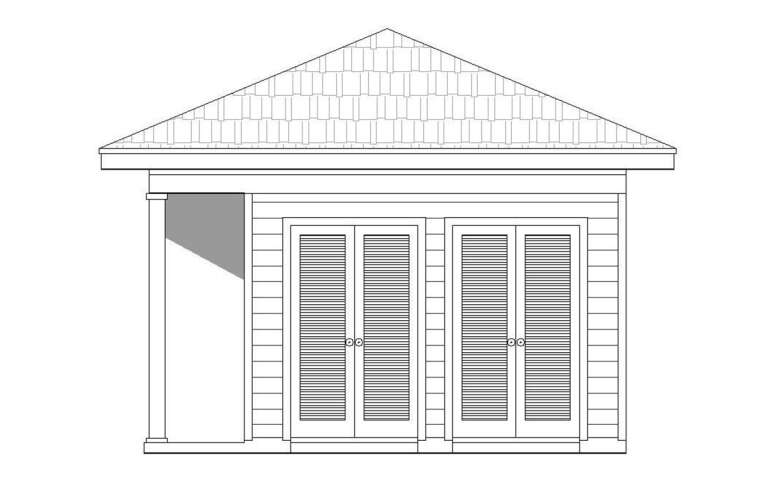 Traditional Pool House Plan - 162 Square Feet, 1 Bathroom | Floor Plan ...