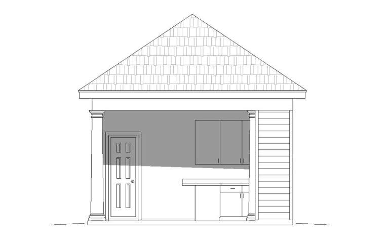 Traditional Pool House Plan - 150 Square Feet, 1 Bathroom | Floor Plan ...