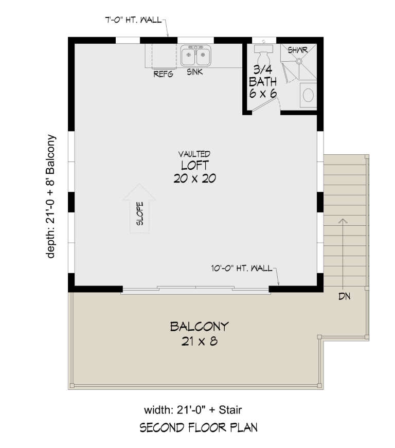Modern Workshop Plan - 882 Square Feet, 1 Bathroom | Floor Plan #940 ...