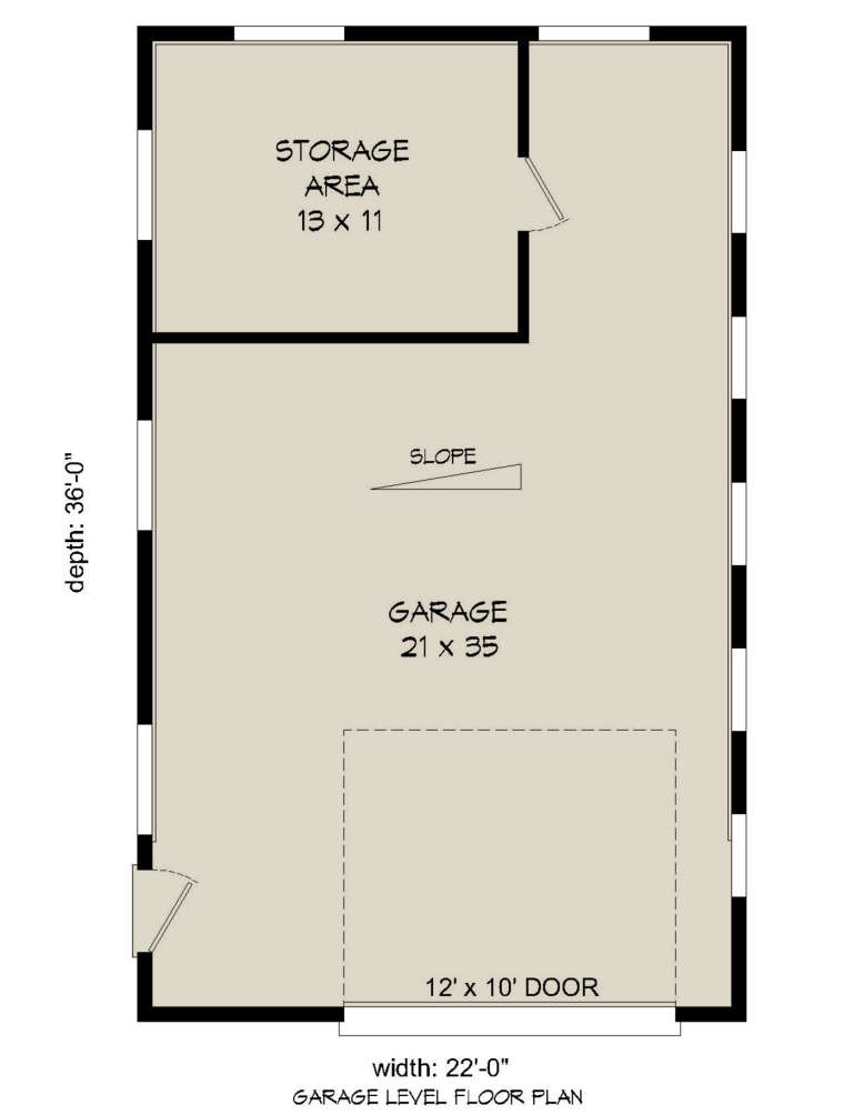 Modern 1 Car Garage Plan - 792 Square Feet | Floor Plan #940-01098 ...