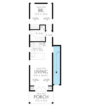 Cottage Plan - 528 Square Feet, 1 Bedroom, 1 Bathroom | Floor Plan ...
