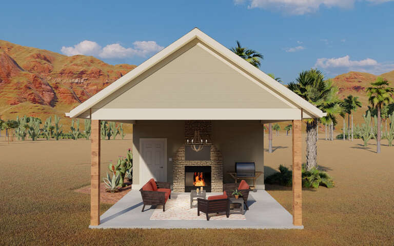 Southwest Pool House Plan - 621 Square Feet | Floor Plan #2802-00306 ...