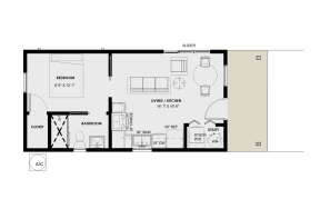 Modern Plan - 450 Square Feet, 1 Bedroom, 1 Bathroom | Floor Plan #9185 ...
