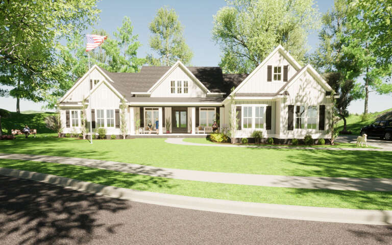 Modern Farmhouse Plan - 3,321 Square Feet, 4 Bedrooms, 3.5 Bathrooms ...