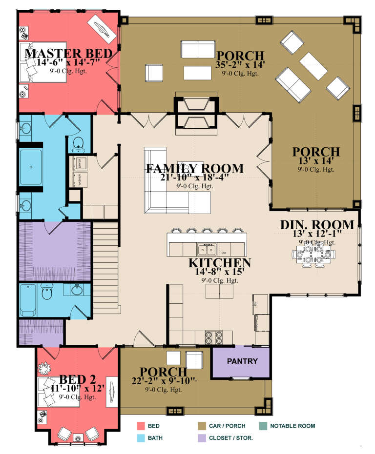 Craftsman Plan - 2,454 Square Feet, 4 Bedrooms, 3 Bathrooms | Floor Plan #1070-00316 | America's ...