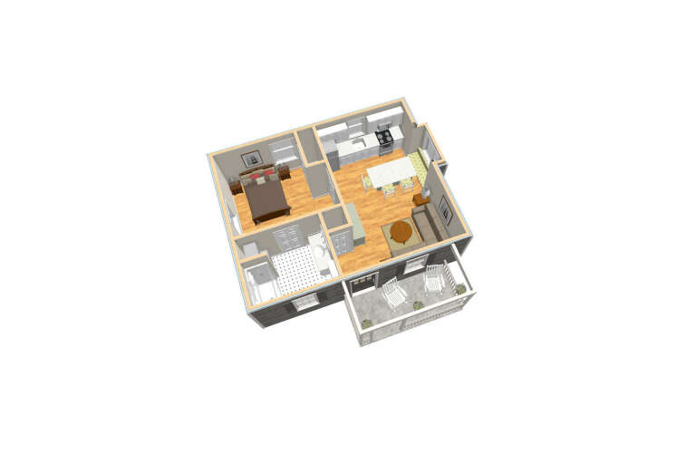 Cottage Plan - 510 Square Feet, 1 Bedroom, 1 Bathroom | Floor Plan ...