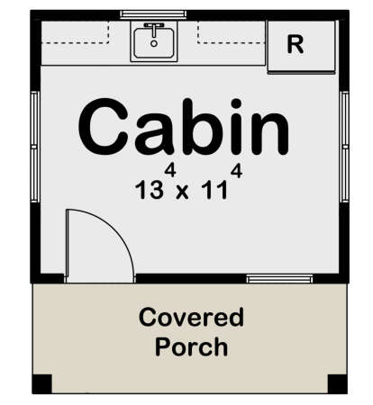 Cabin Plan - 168 Square Feet | Floor Plan #963-01033 | America's Best ...