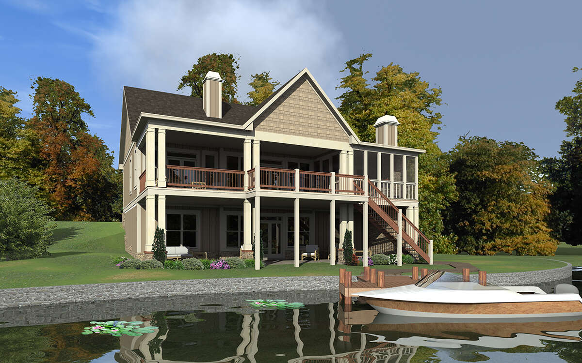 Lake Front Plan - 2,805 Square Feet, 4 Bedrooms, 4 Bathrooms | Floor ...