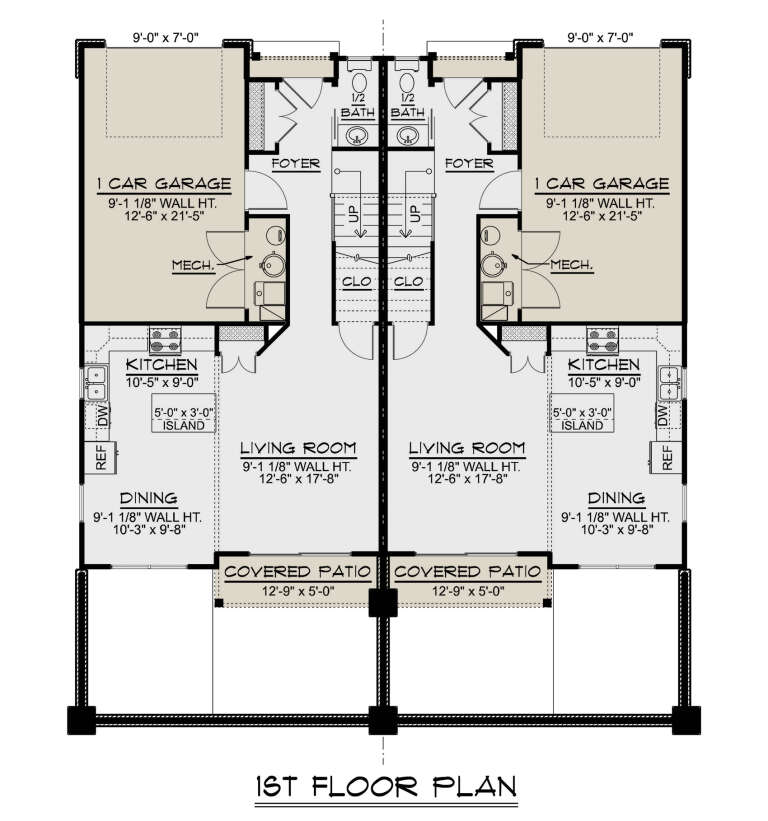 Modern Duplex Plan - 1,565 Square Feet, 3 Bedrooms, 2.5 Bathrooms ...