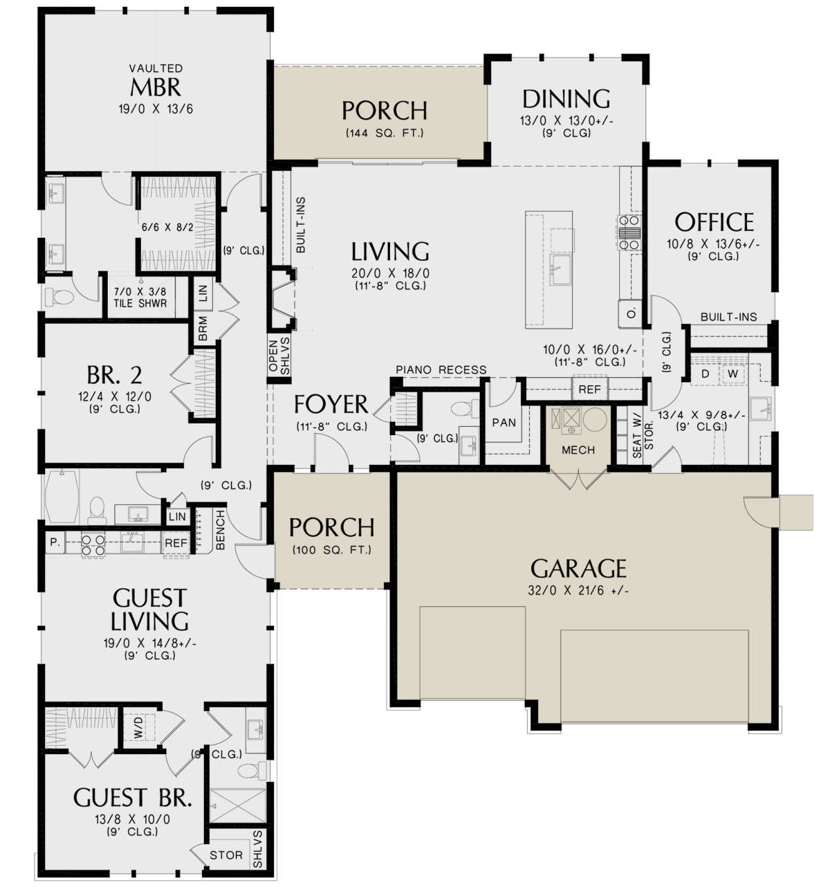 Craftsman Plan - 2,745 Square Feet, 3 Bedrooms, 3.5 Bathrooms | Floor ...