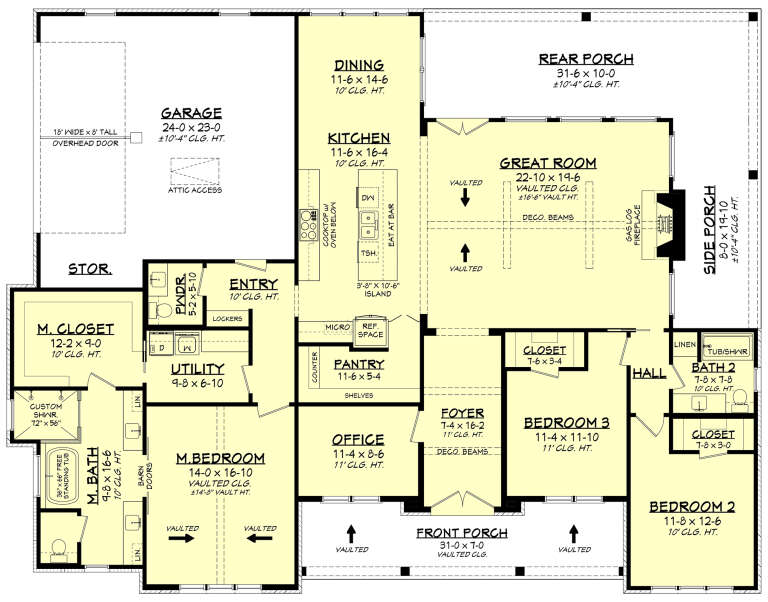 Modern Farmhouse Plan - 2,407 Square Feet, 3 Bedrooms, 2.5 Bathrooms ...