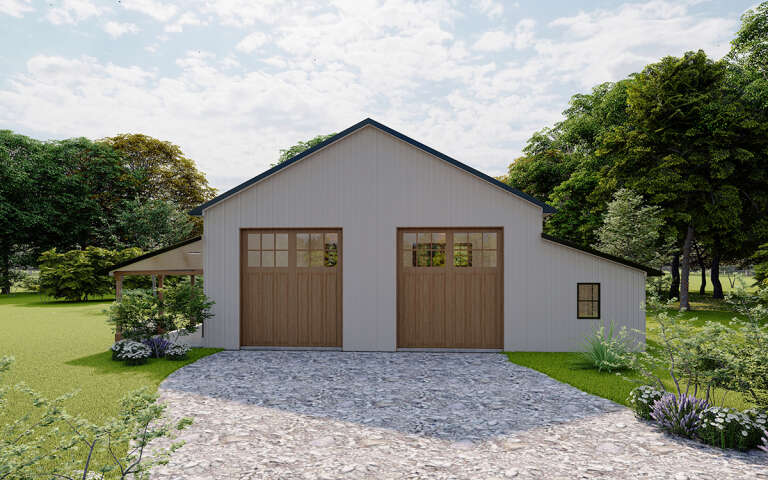 Barn 2 Car Garage Plan - 2,880 Square Feet, 1 Bathroom | Floor Plan ...