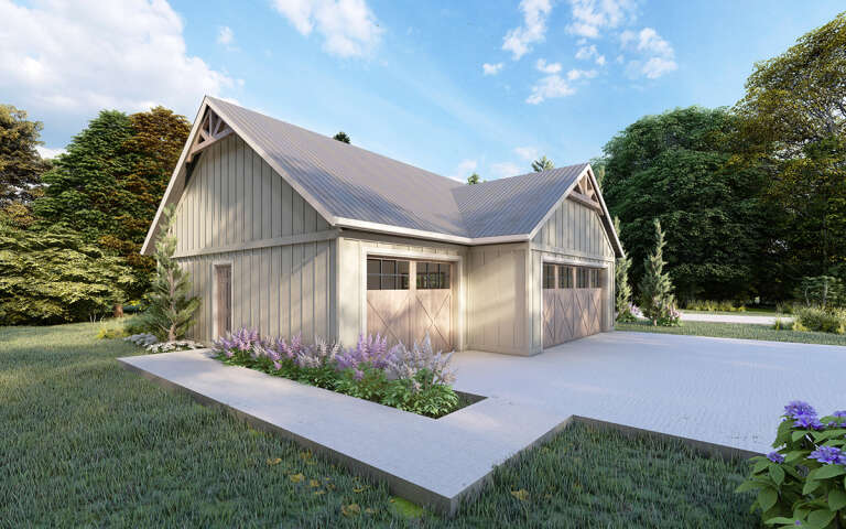 Modern Farmhouse 3 Car Garage Plan - 665 Square Feet | Floor Plan #7568 ...