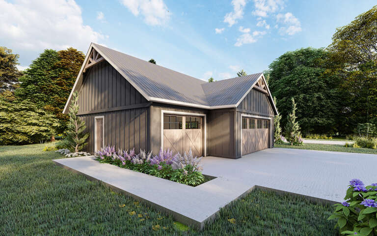 Modern Farmhouse 2 Car Garage Plan - 665 Square Feet | Floor Plan #7568 ...