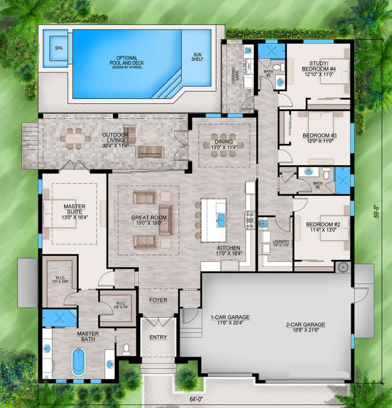 Contemporary Plan - 2,567 Square Feet, 4 Bedrooms, 3 Bathrooms | Floor Plan #207-00153 | America ...