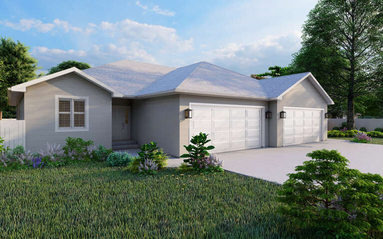 Traditional Duplex Plan - 1,696 Square Feet, 3 Bedrooms, 2 Bathrooms ...