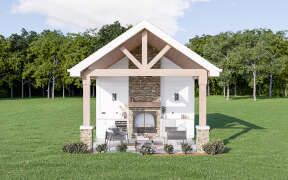 Modern Farmhouse Gazebo Plan - 138 Square Feet, 1 Bathroom | Floor Plan ...