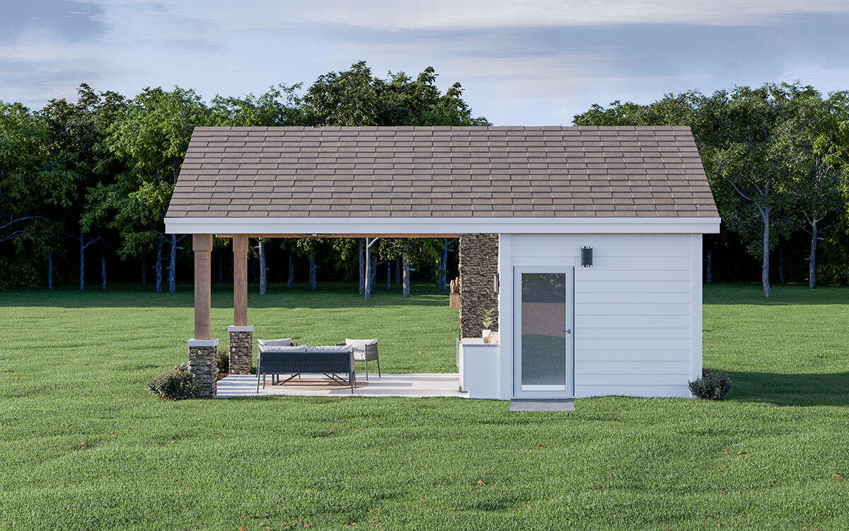 Modern Farmhouse Gazebo Plan - 138 Square Feet, 1 Bathroom | Floor Plan ...