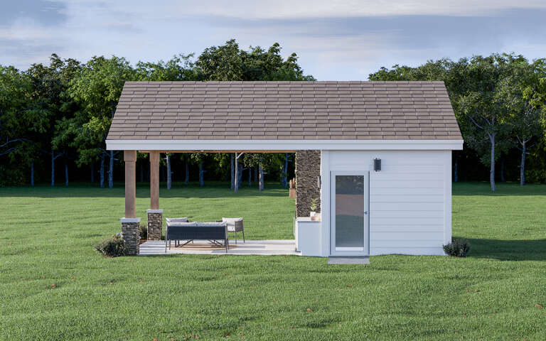 Modern Farmhouse Gazebo Plan - 138 Square Feet, 1 Bathroom | Floor Plan ...