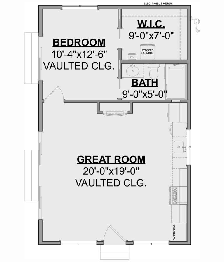Modern Plan: 688 Square Feet, 1 Bedroom, 1 Bathroom - 1462-00152