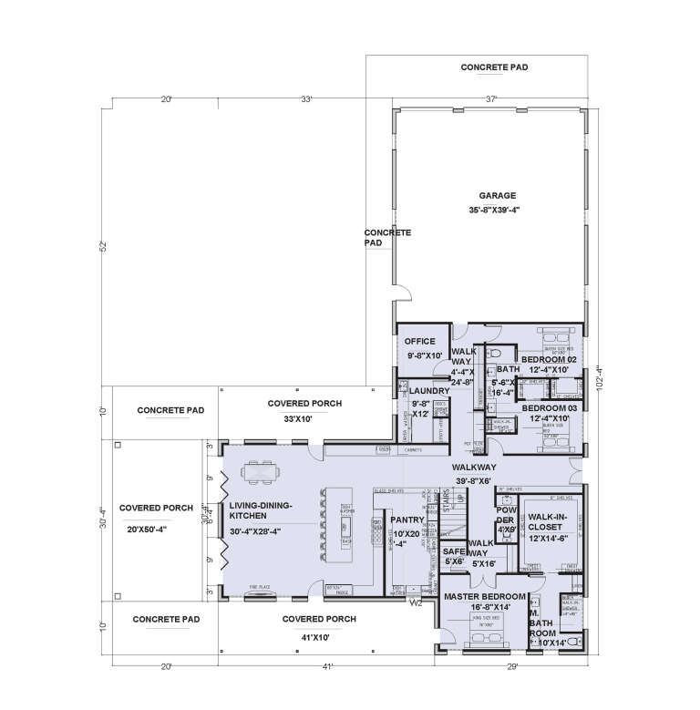 Barn Plan - 4,747 Square Feet, 4 Bedrooms, 3.5 Bathrooms | Floor Plan ...