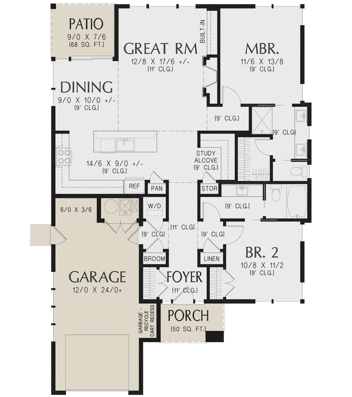 Modern Plan - 1,313 Square Feet, 2 Bedrooms, 2 Bathrooms | Floor Plan ...