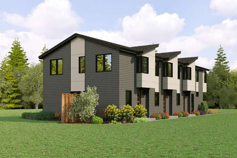 Modern Fourplex Plan - 1,123 Square Feet, 2 Bedrooms, 2.5 Bathrooms ...