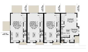 Modern Fourplex Plan - 1,123 Square Feet, 2 Bedrooms, 2.5 Bathrooms ...