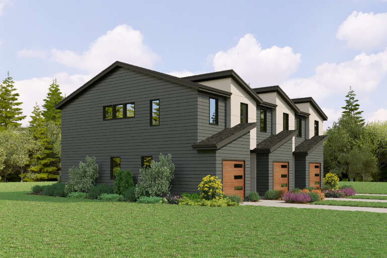 Contemporary Triplex Plan - 1,349 Square Feet, 3 Bedrooms, 2.5 ...