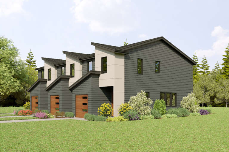 Contemporary Triplex Plan - 1,349 Square Feet, 3 Bedrooms, 2.5 ...