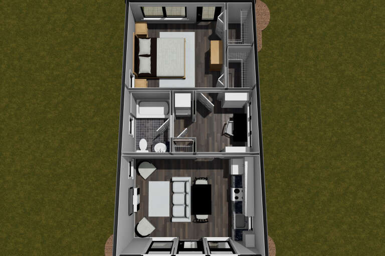 Modern Plan - 496 Square Feet, 1 Bedroom, 1 Bathroom | Floor Plan #4848 ...