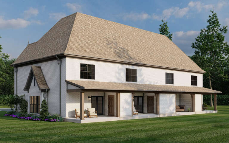 French Country Fourplex Plan - 1,510 Square Feet, 2 Bedrooms, 2.5 ...