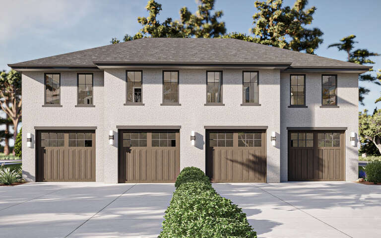 Modern Fourplex Plan - 708 Square Feet, 1 Bedroom, 1 Bathroom | Floor ...