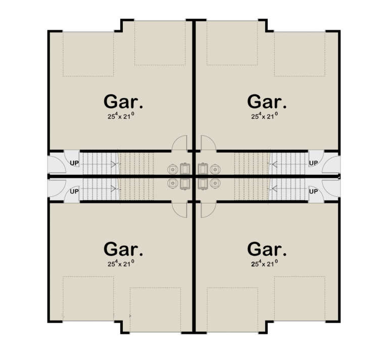 Modern Fourplex Plan - 708 Square Feet, 1 Bedroom, 1 Bathroom | Floor ...