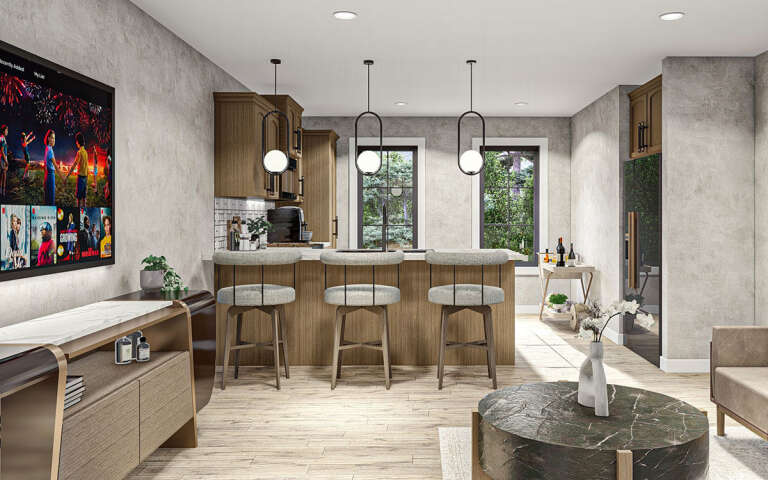 Modern Fourplex Plan - 708 Square Feet, 1 Bedroom, 1 Bathroom | Floor ...