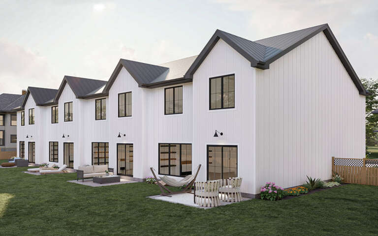 Modern Farmhouse Fourplex Plan - 1,711 Square Feet, 3 Bedrooms, 2.5 ...