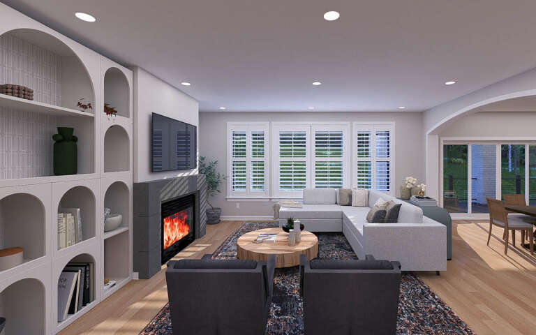 Modern Transitional Plan - 3,163 Square Feet, 5 Bedrooms, 3.5 Bathrooms ...