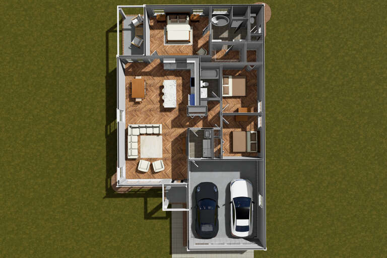 Traditional Plan - 1,388 Square Feet, 3 Bedrooms, 2 Bathrooms | Floor ...