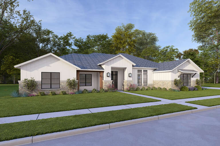 Modern Farmhouse Plan - 3,907 Square Feet, 4 Bedrooms, 3.5 Bathrooms | Floor Plan #3570-00002 ...