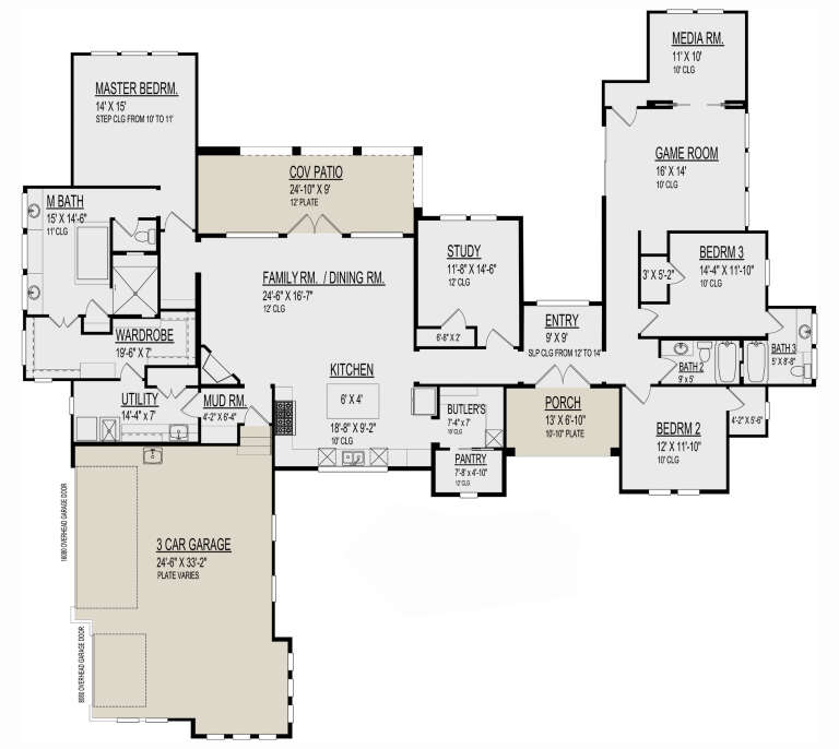 Southwest Plan - 2,875 Square Feet, 3 Bedrooms, 3 Bathrooms | Floor ...