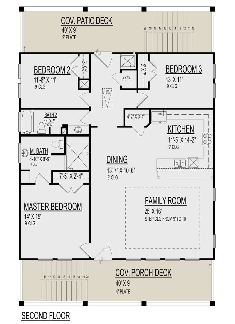 Coastal Plan - 1,693 Square Feet, 3-4 Bedrooms, 2 Bathrooms | Floor ...