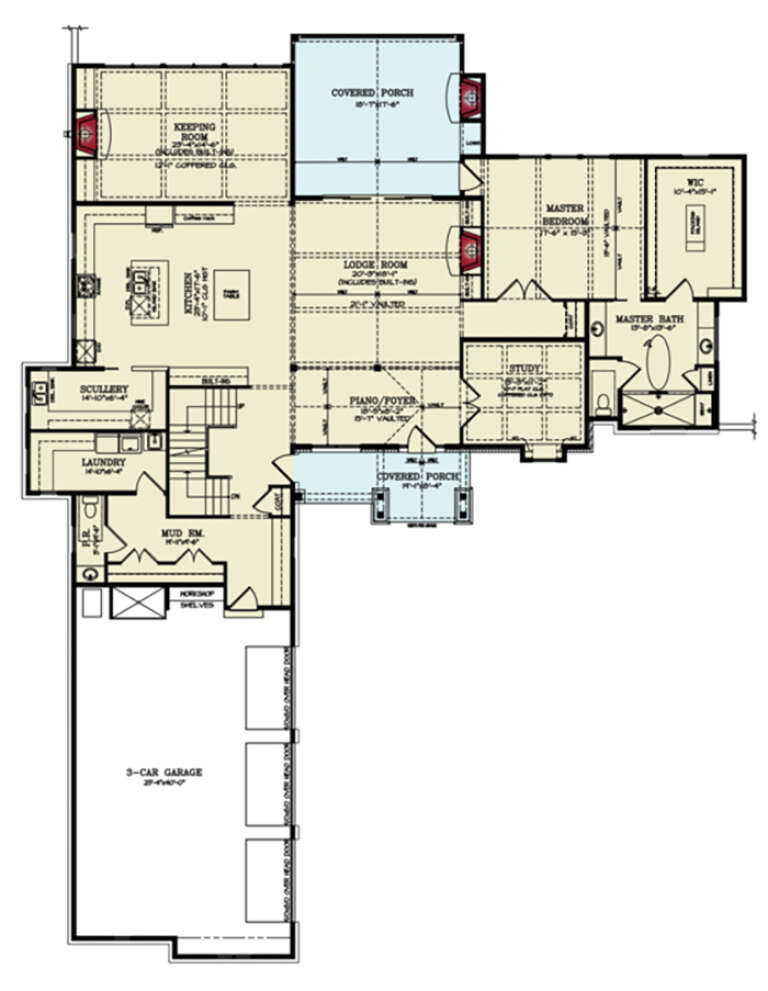 Modern Farmhouse Plan - 4,339 Square Feet, 3-6 Bedrooms, 3.5 Bathrooms | Floor Plan #699-00404 ...
